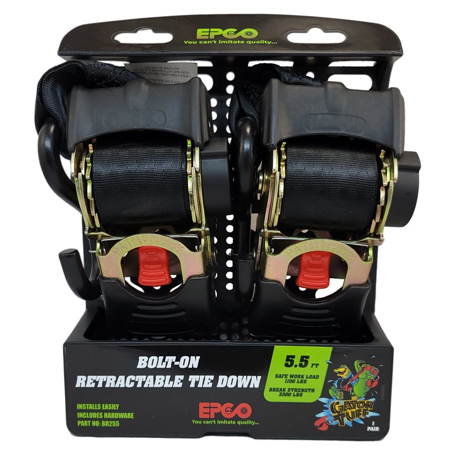 EPCO BR255 2" X 5.5' RETRACTABLE TIE DOWNS - (PAIR)
