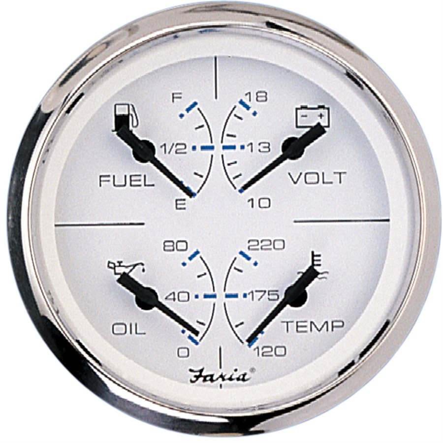 FARIA F33851 CHESAPEAKE WHITE SS 4 INCH MULTI-FUNCTION GAUGE - OEM GF0008