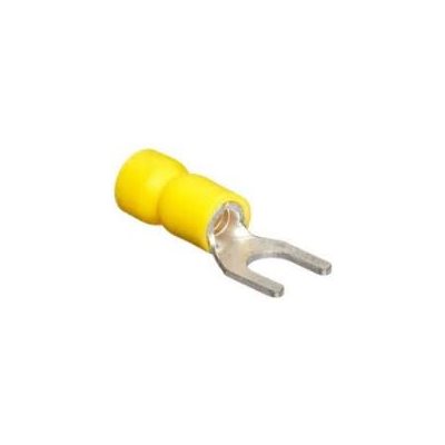 DEKA 38121 12-10 GAUGE YELLOW SPADE TERMINAL - #10 STUD SIZE (100 PACK)